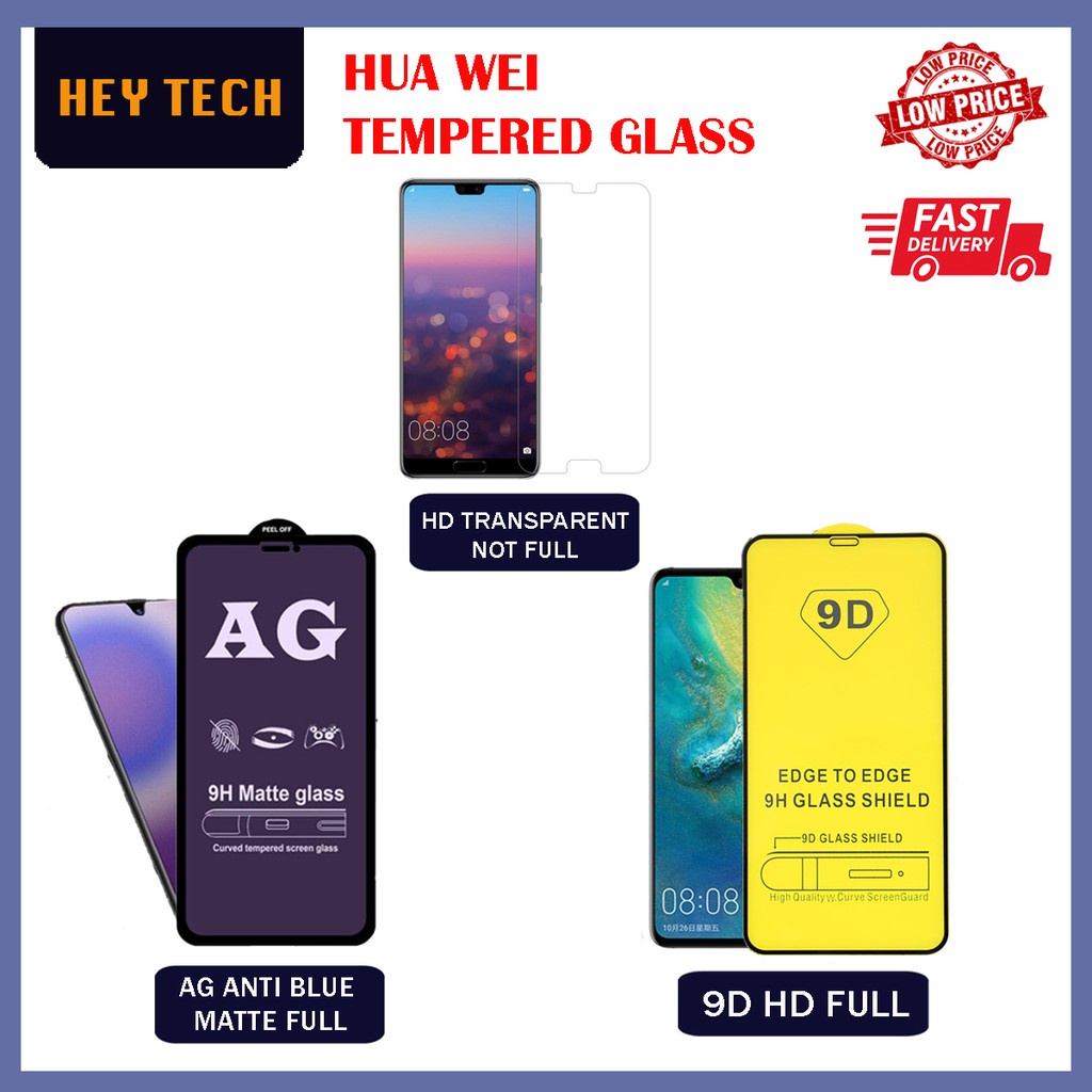 For Huawei Nova 2i 2 Lite 3 3i 4 4E 5T 7 7i 7SE Mate 20 Screen Protector Tempered Glass Tinted ...