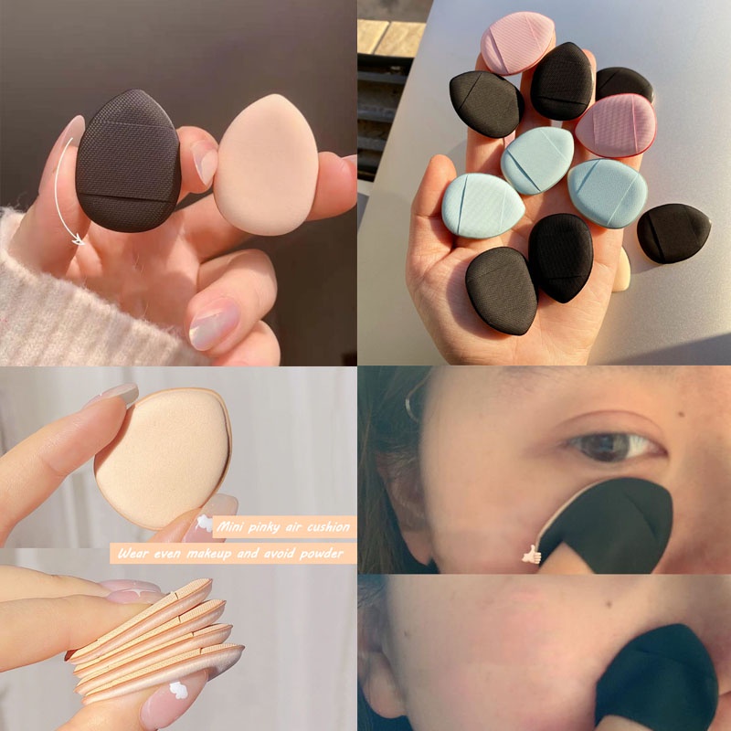 MINI Small steamed bread hand thumb tip Air Powder Puff Dry Wet Beauty ...