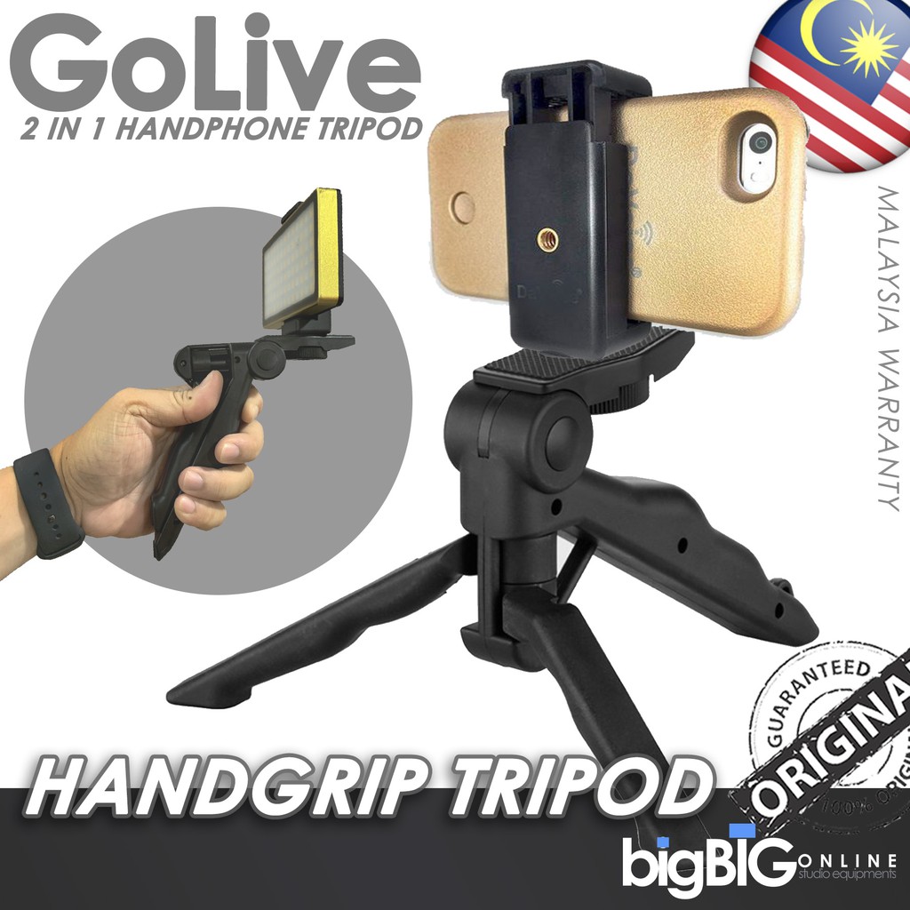 Golive Handgrip Handphone Tripod with Handphone Holder for Vlog Gopro ...