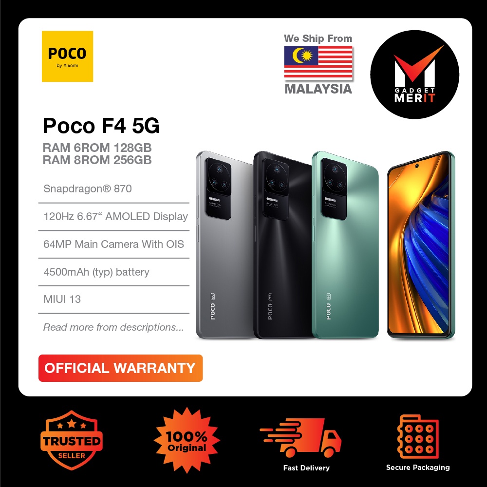 Poco F4 5G Smartphone | Qualcomm Snapdragon 870 5G | 6.67" inches Super ...