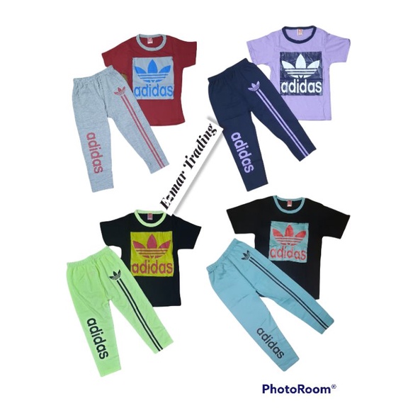 Pijama Adidas kid big kid full cotton Baju Tidur Adidas | Shopee Malaysia