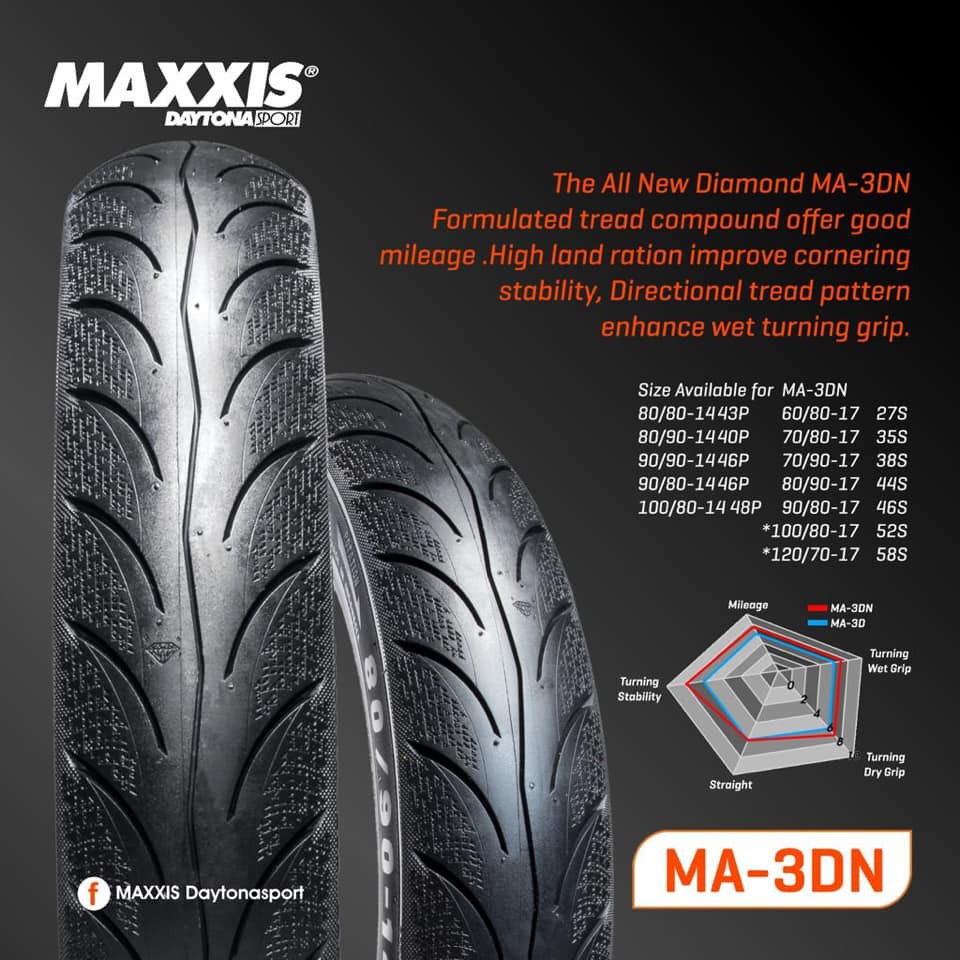 TAYAR MAXXIS DIAMOND MA-3D MA3DN TUBELESS TIRE TYRE 14" 17" INCH MEDIUM ...