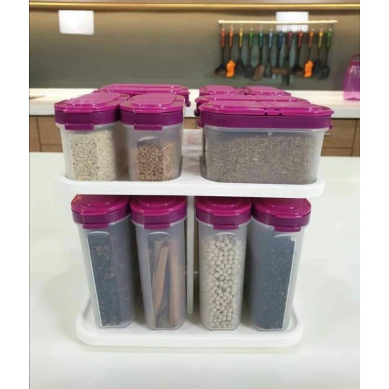 🔥READY STOCK 🔥 TUPPERWARE MODULAR SPICE 1 SET OF 16 NOS ADD ON CAROUSEL ...
