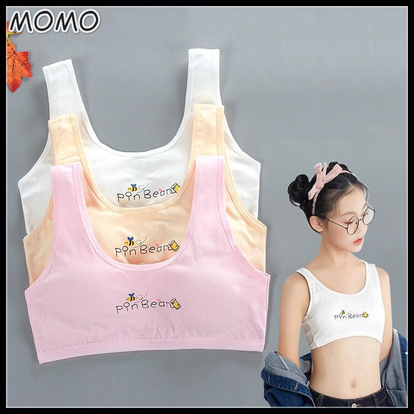 MOMO 10-16 Y Soft Baby Bra Kids Training Bra Girls Sport Bra Double ...