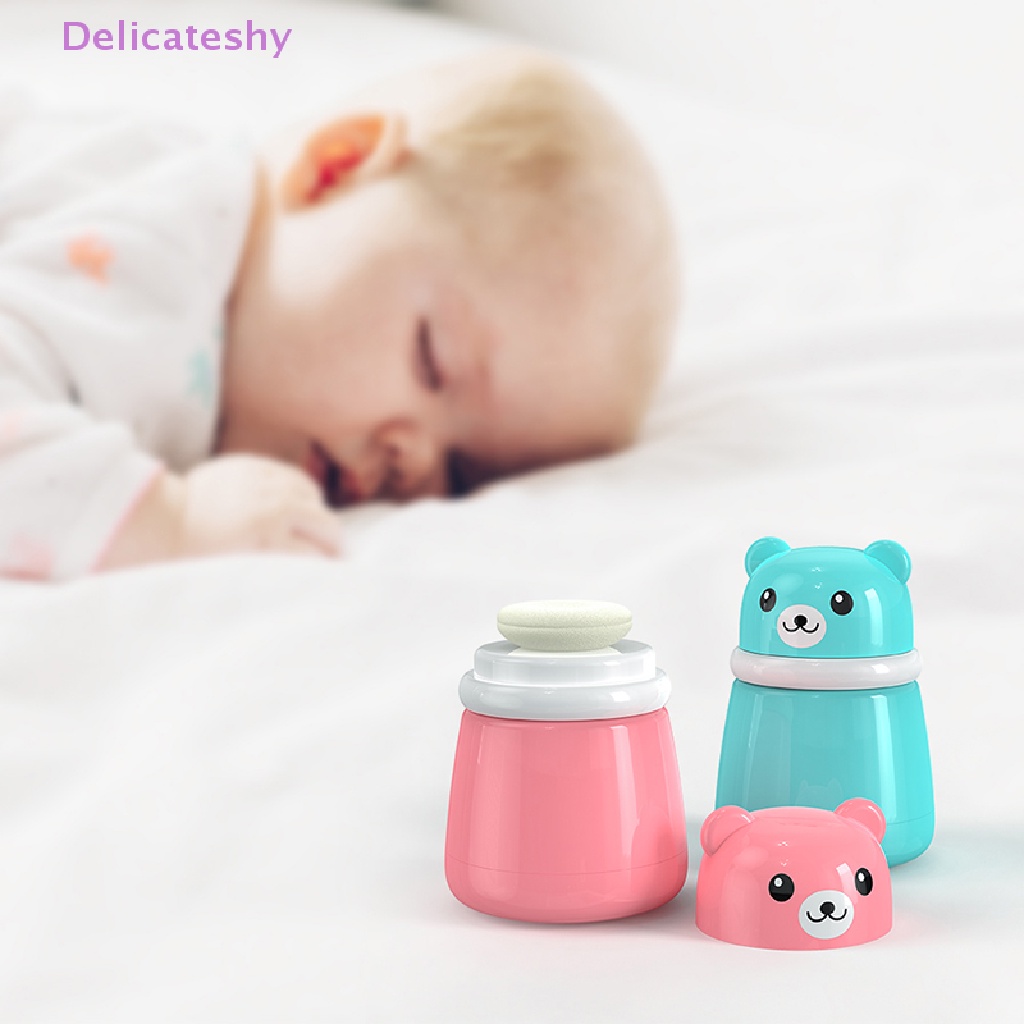 Delicateshy Cartoon Bear Puff Empty Box Powder Puff Case Portable Body ...