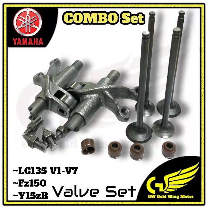 YAMAHA Y15ZR LC135 FZ150 STD HEAD VALVE SET + VALVE SEAL + ROCKER ARM SET + ROCKER ARM SHAFT SET ...