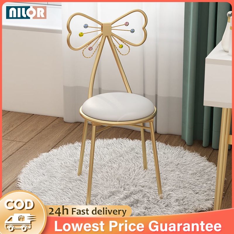 💖Ready Stock💖 Nordic Bedroom Stool Light Luxury Butterfly Dressing Make ...