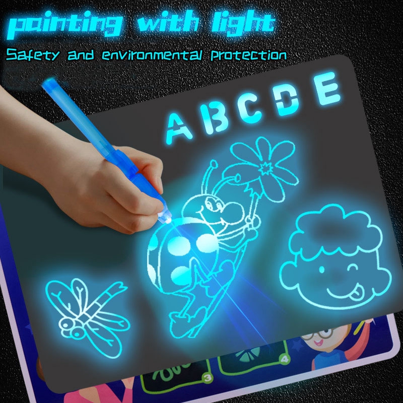 Children Educational toys Fluorescent Light Writing Pad Kids Child ...
