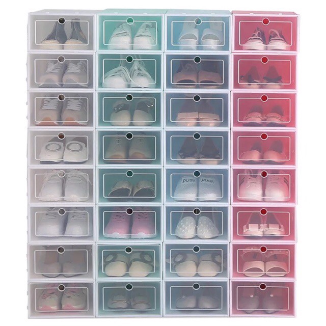 *Genuine Stock* Storage box colourful Thicken pp plastic Shoebox shoe ...