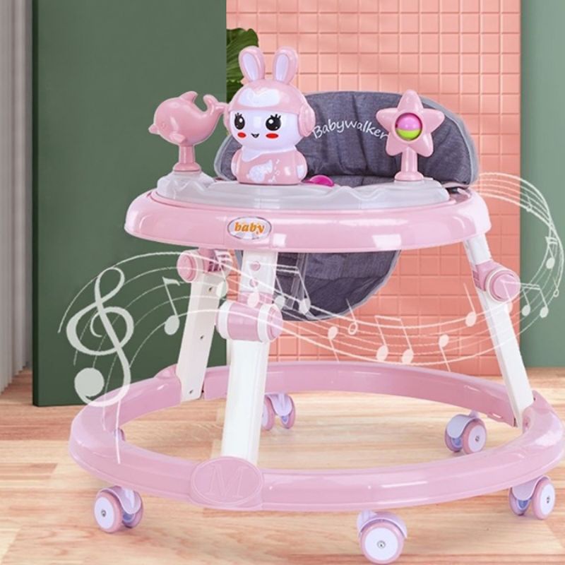 BABY WALKER WITH MUSIC ANTI-O-LEG FOLDABLE PORTABLE ADJUSTABLE HEIGHT ...