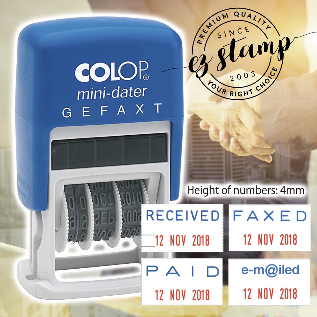 COLOP S160 Stock Text Dater-RECEIVED, PAID, FAXED or E-M@ILED *S160 for ...