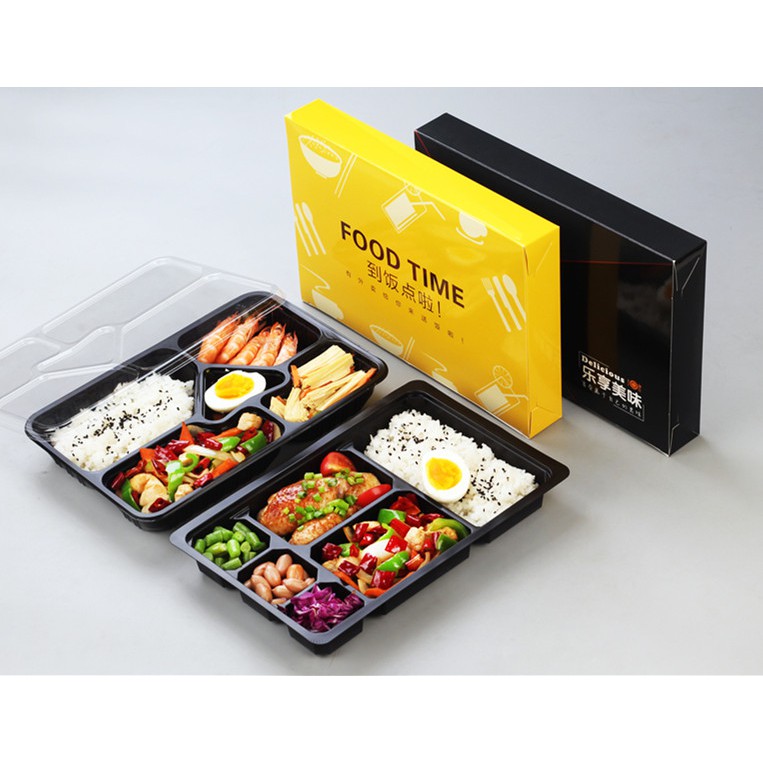 Packaging 6 compartments lunch box Bento Japanese Korean lunch box fast ...