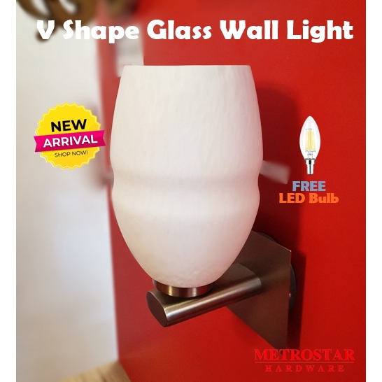 V Shape Glass Wall Light | Shopee Malaysia