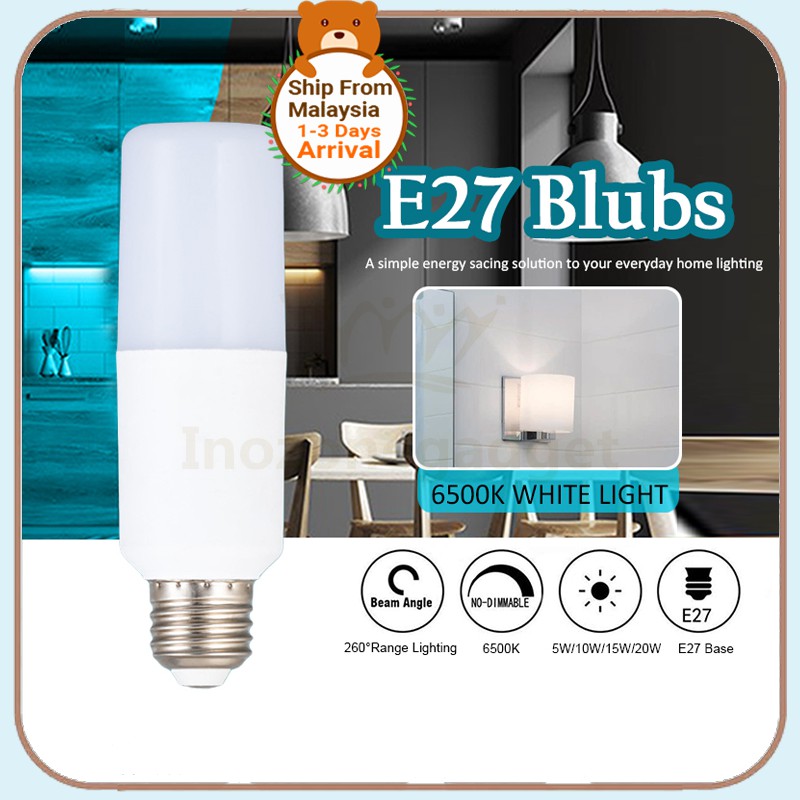 E27 LED Bulb 6500K Daylight Effect LED Light Bulb Stick Bulb Mentol Bulb Lampu 节能灯泡 [ 5W 10W 15W ...