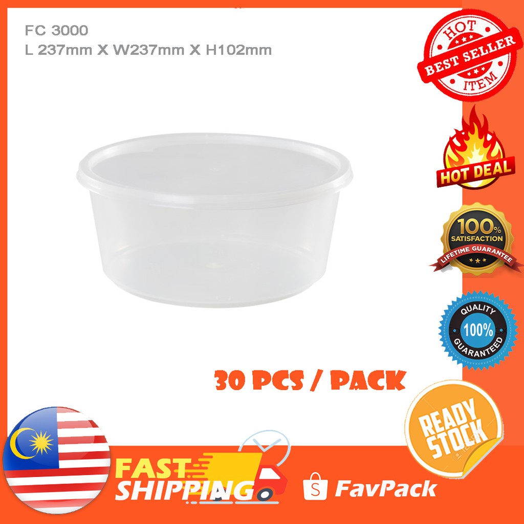R 3000 Round Plastic Food Container/ Bekas Plastik Bulat / Bekas Tapau ...