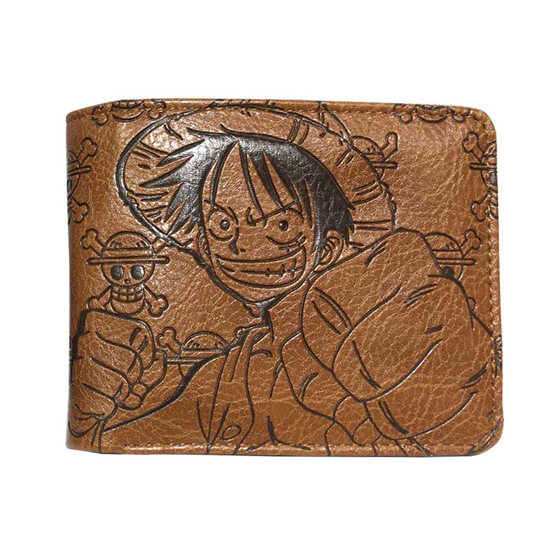 Cartoon One Piece Wallet Embossed Leather Purse Students Short Wallets ...