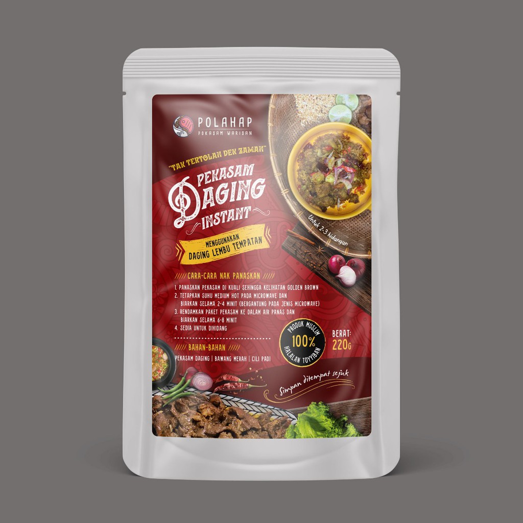Pekasam daging instant by Polahap Fusion menggunakan daging segar ...