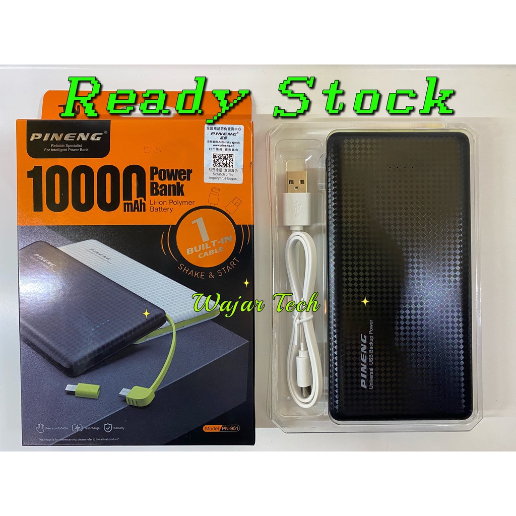 PINENG PN-951 10000mAh POWER BANK LI-ION POKYMER BATTERY | Shopee Malaysia