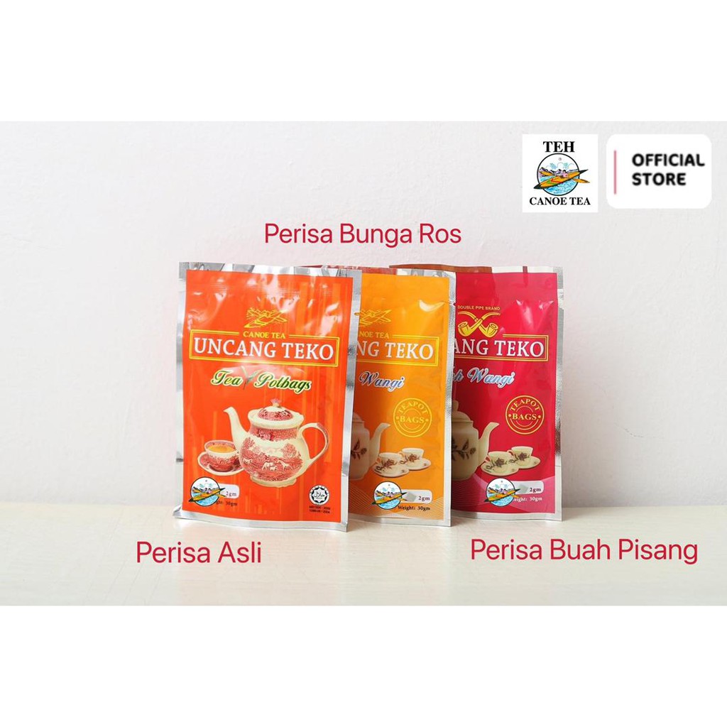 [BUNDLE SET] Uncang Teh Perisa BuahPisang BungaRos Asli Pot Bag x 12 ...