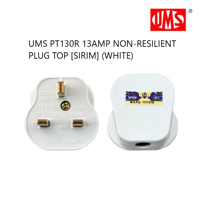 UMS SIRIM PLUG TOP 13A 3PIN PLUGTOP 3 PIN PLUG PT130R 100% ORIGINAL ...