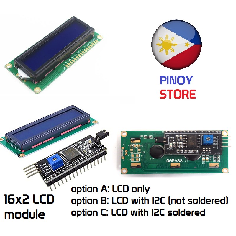 16x2 LCD character Arduino display 1602 LCD with I2C or parallel mode soldered or not 44780 ...