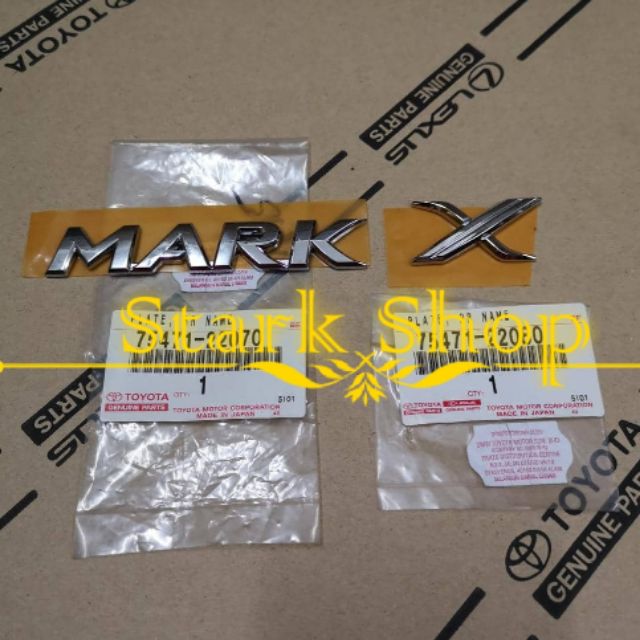 ORIGINAL TOYOTA MARK X GRX120 REAR BONNET EMBLEM MARK X LOGO. MARK ...