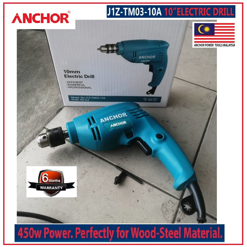 ANCHOR 10MM ELECTRIC DRILL - 450W | Shopee Malaysia