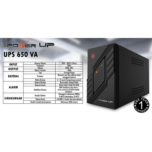 Ups POWER UP 650VA | Shopee Malaysia