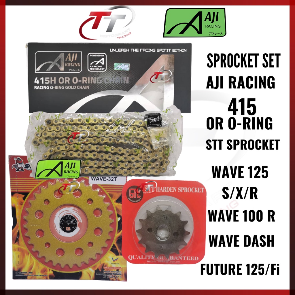 WAVE DASH FUTURE ALPHA CX 415 AJI RACING ERO ORING CHAIN RANTAI GOLD ...