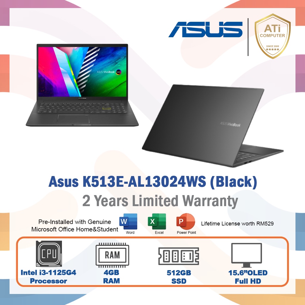 Asus Vivobook 15 K513E-AL13024WS (Intel Core i3,4GB/8GB RAM,15.6 inch ...