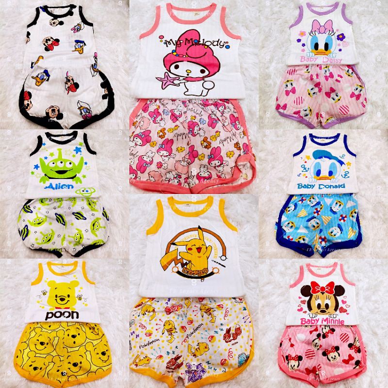 Top and bottom singlet disney set melody kitty doraemon daisy donald ...