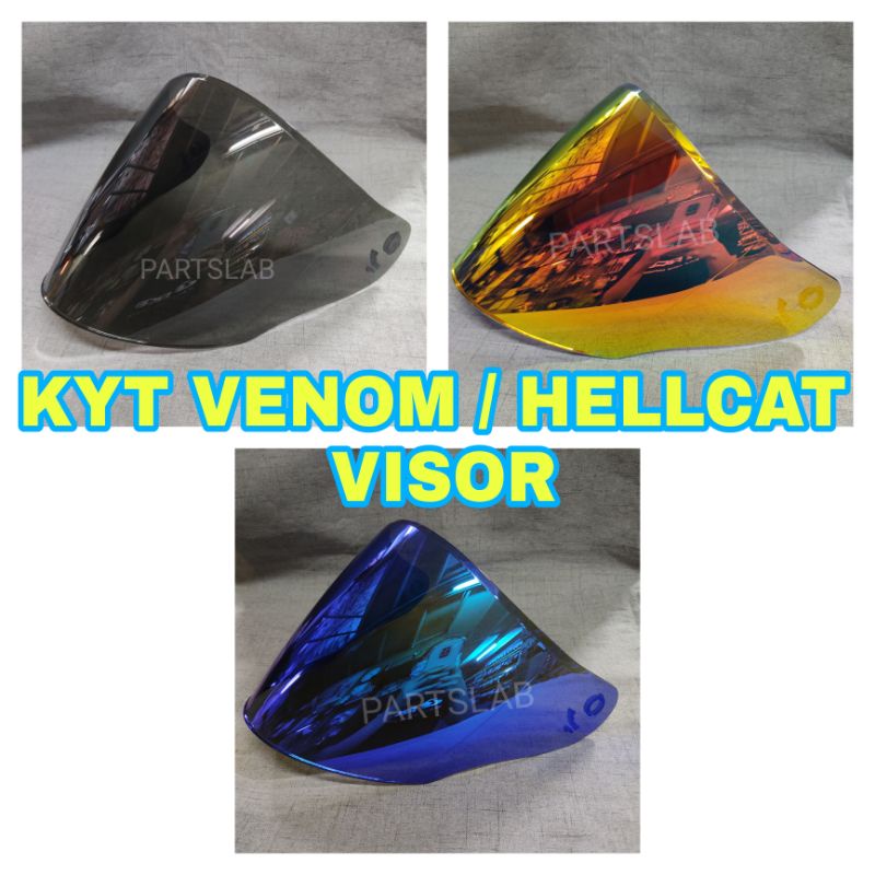 VISOR HELMET VENOM HELLCAT VISOR TINTED GOLD BLUE HELMET VISOR | Shopee ...