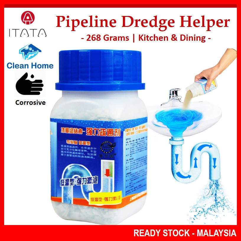 268gm Sink Pipe Drainage Powder Cleaner Blocked Hose Sewer Kitchen ...