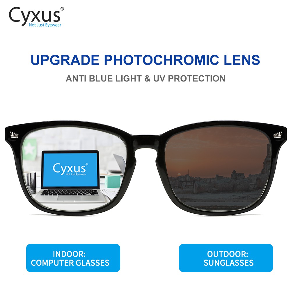 Cyxus Photochromic Sunglasses Blue Light Blocking Glasses Men Women ...