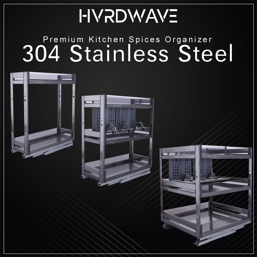 HVRDWAVE | Stainless Steel 304 Spice Organizer Kitchen Organiser Two ...