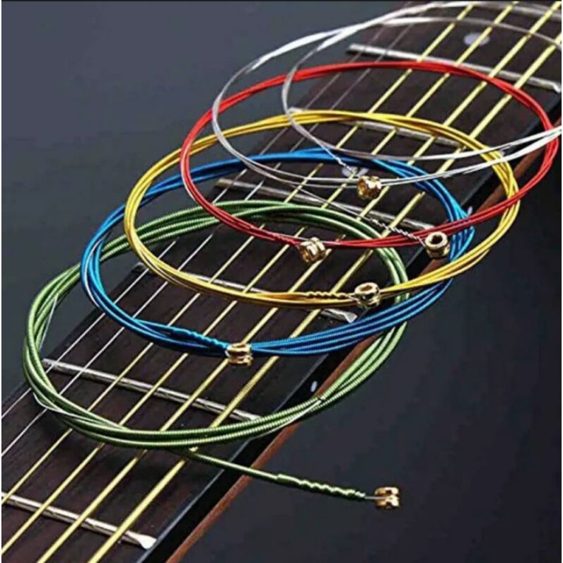 (🇲🇾 现货/Ready stock) Rainbow Colorful Color Strings For Acoustic Guitar ...