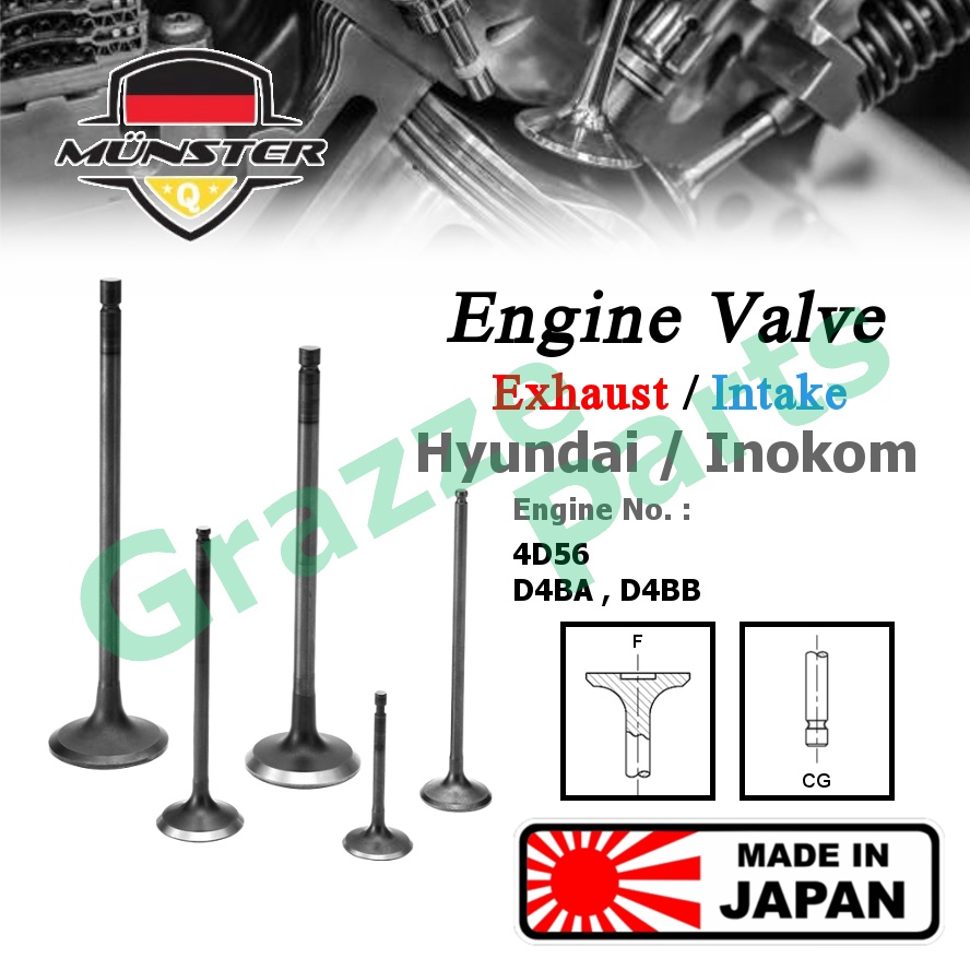 (4pc) Münster Engine Valve Exhaust (36.0mm) / Intake (42.0mm) for ...