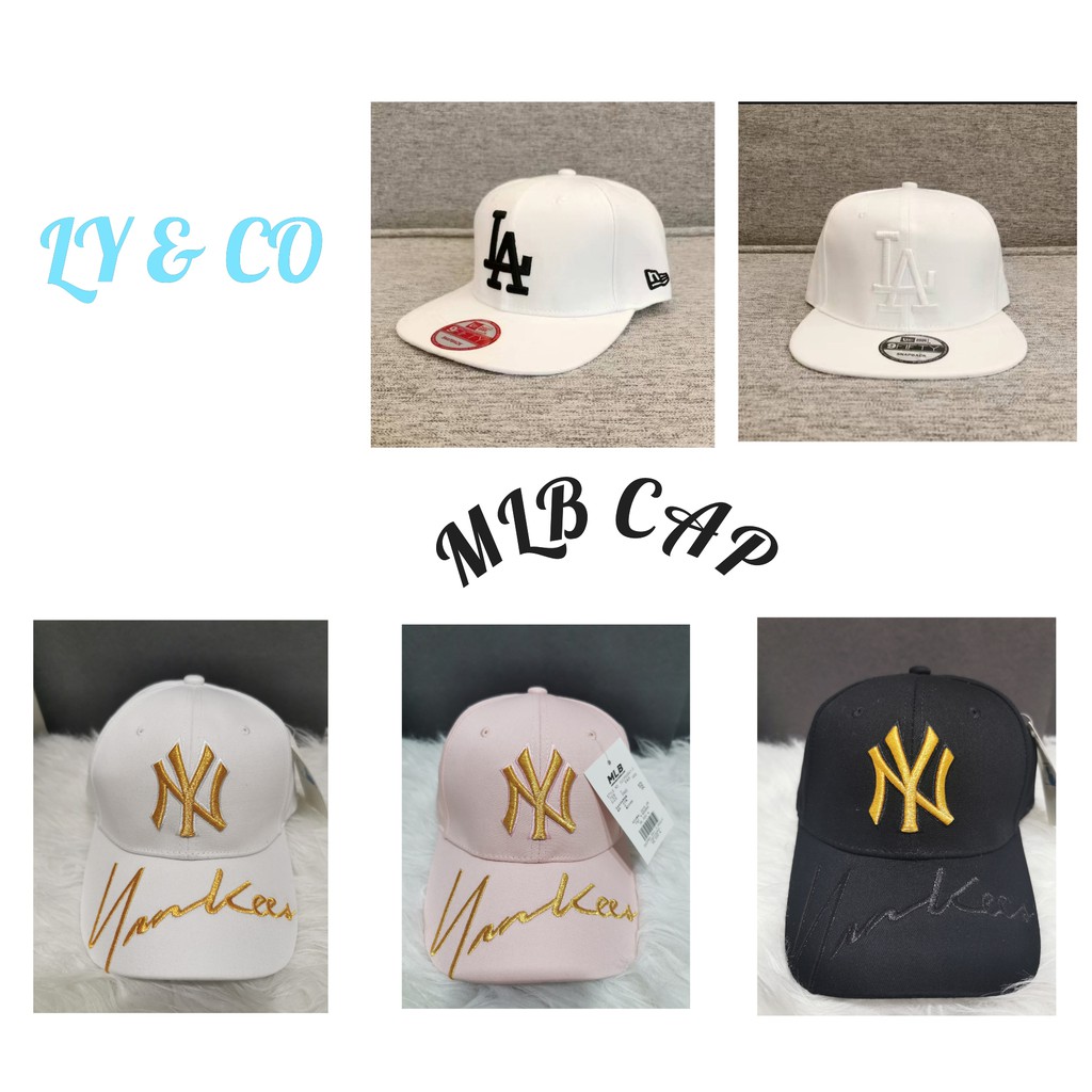 【LY】 NY(MLB) & LA Adjustable Cap Hats for Unisex Good Material Topi ...