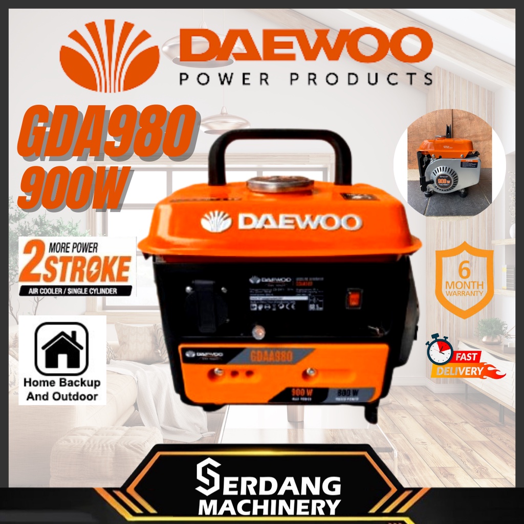 DAEWOO 900W Gasoline Generator 2 Stroke Air -Acooled GDA980 - KOREA ...