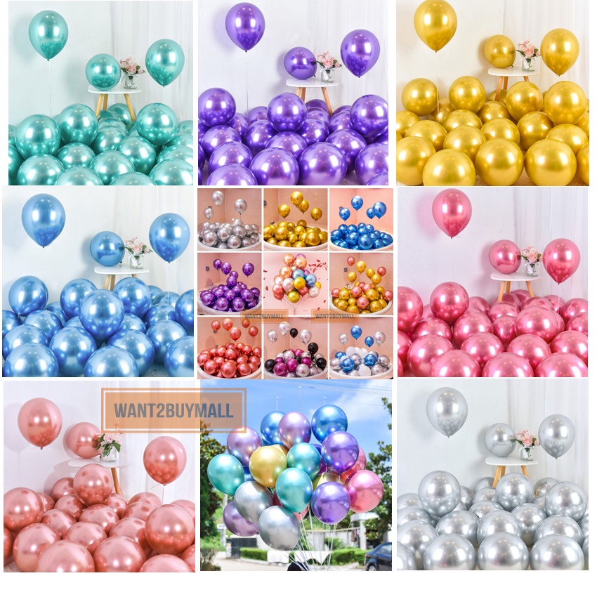 10 Inch High Quality Metalic Metallic Color Shining Chrome Latex Balon ...