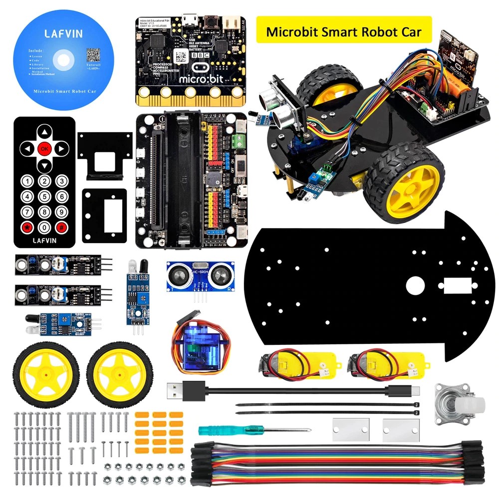 LAFVIN Multi-functional Smart Robot Car V2.0 for Microbit Robot with CD ...