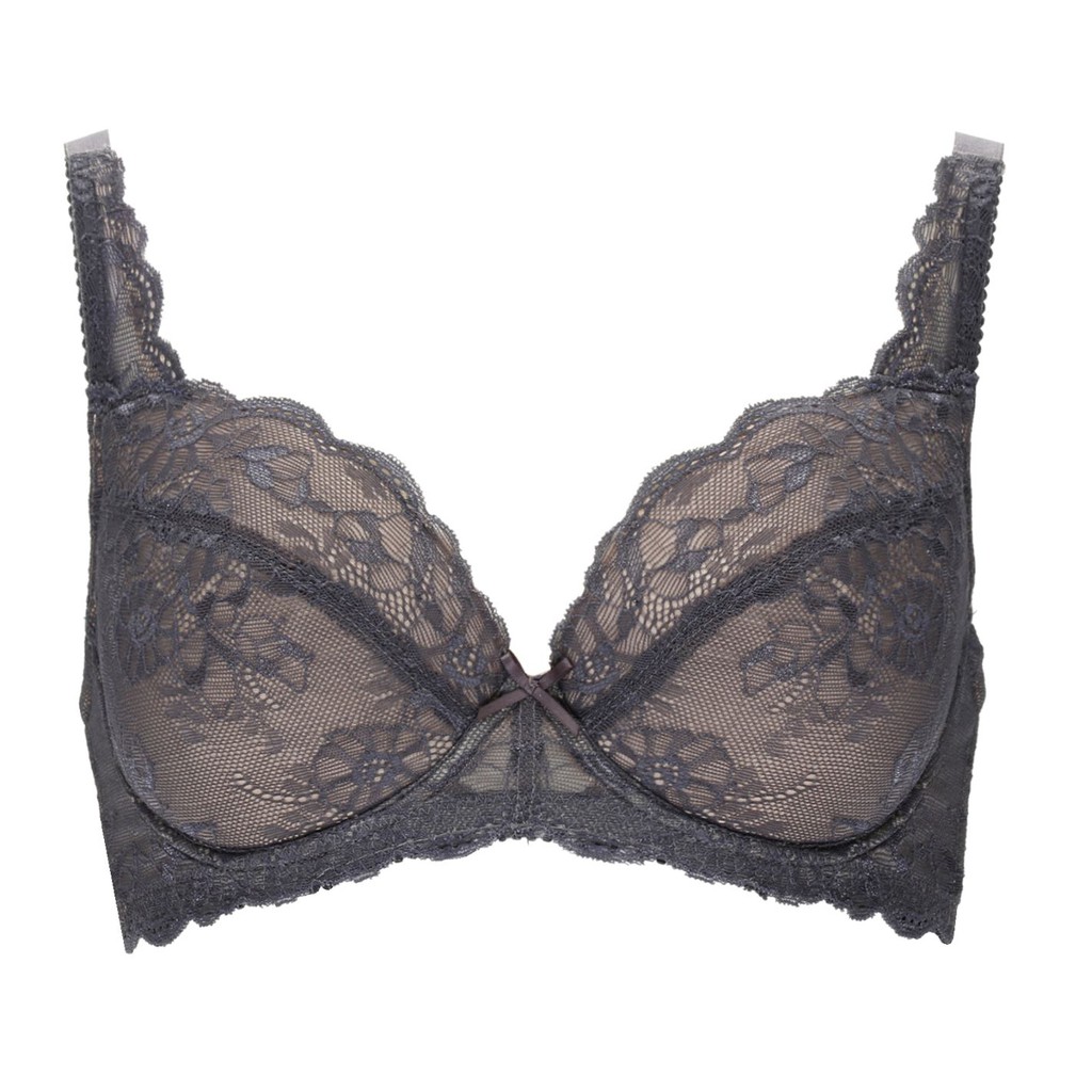XIXILI ARIBA SENSUAL LACE DEMI CUP BRA (GREY) | Shopee Malaysia