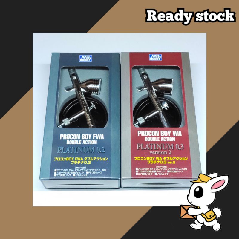 Mr Hobby Procon Boy Wa Double Action Platinum 0.2mm / 0.3mm Airbrush Plastic Model Kit Tool ...