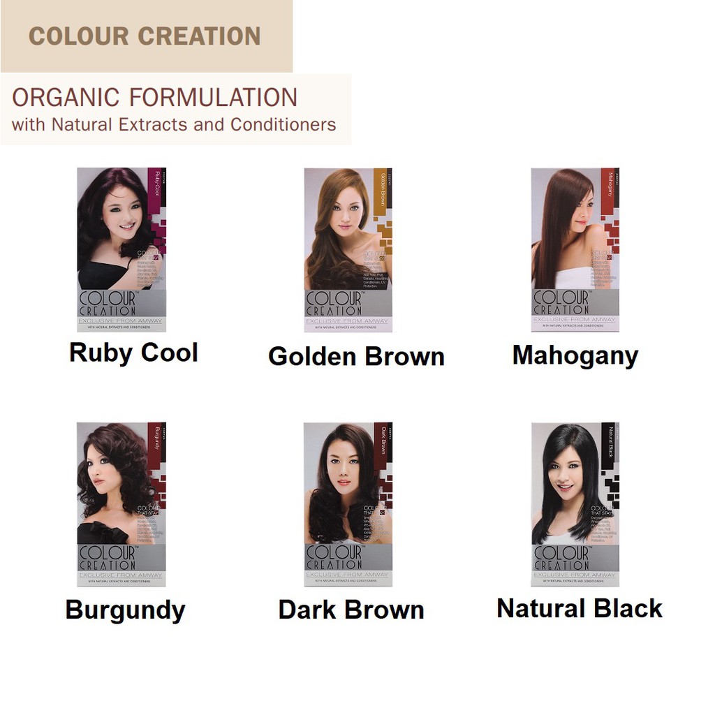 COLOUR CREATION Permanent Hair Color Ruby Cool, Golden Brown, Mahogany ...