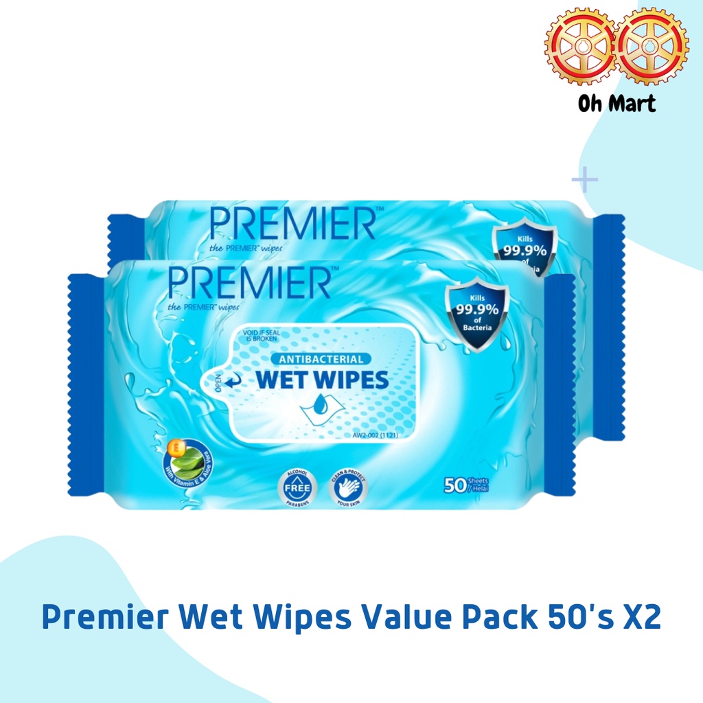 Premier Sanitizing Wipes (50 sheets X2pack) | Shopee Malaysia