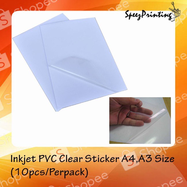 Inkjet PVC Clear Sticker A4,A3 Size (10pcs/Perpack) / Sticker Printing ...