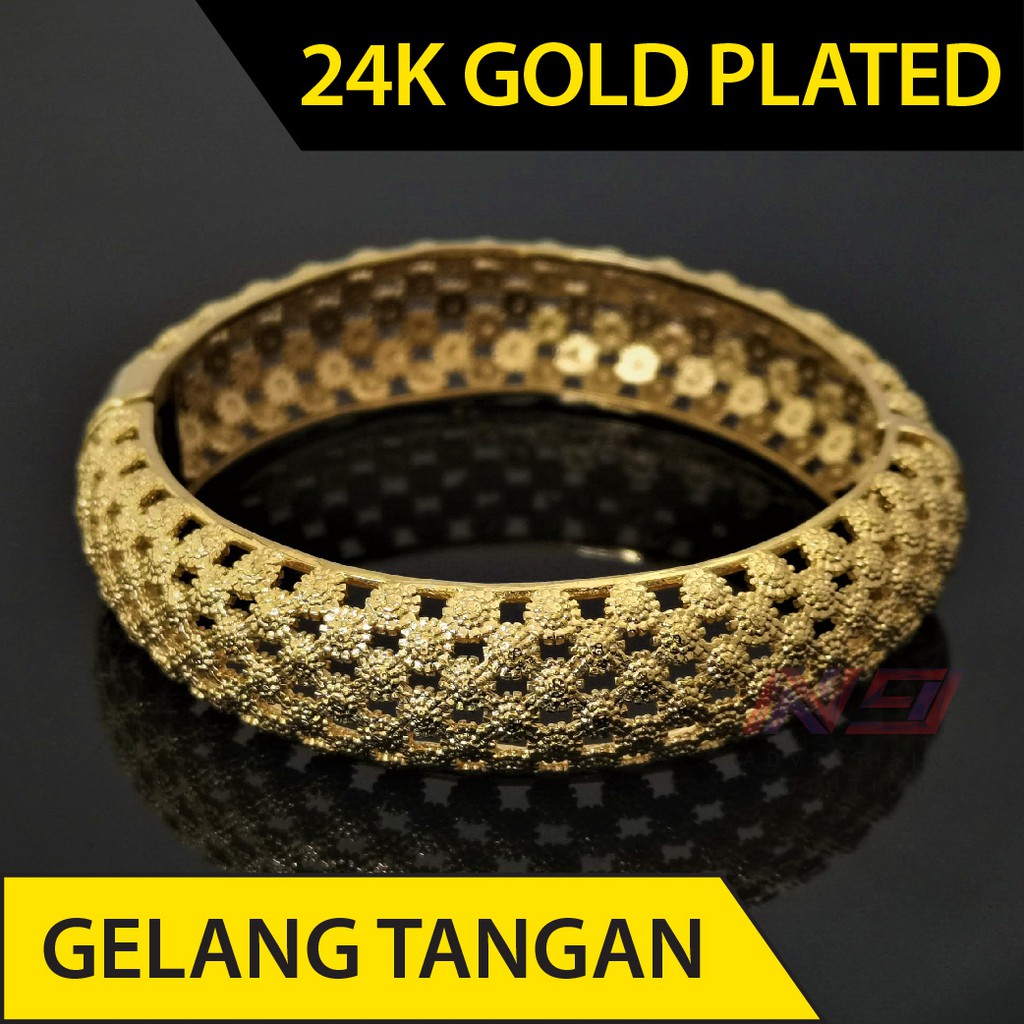 Gelang Tangan Emas Pengantin High Quality 24K Gold Plated Bangle ...
