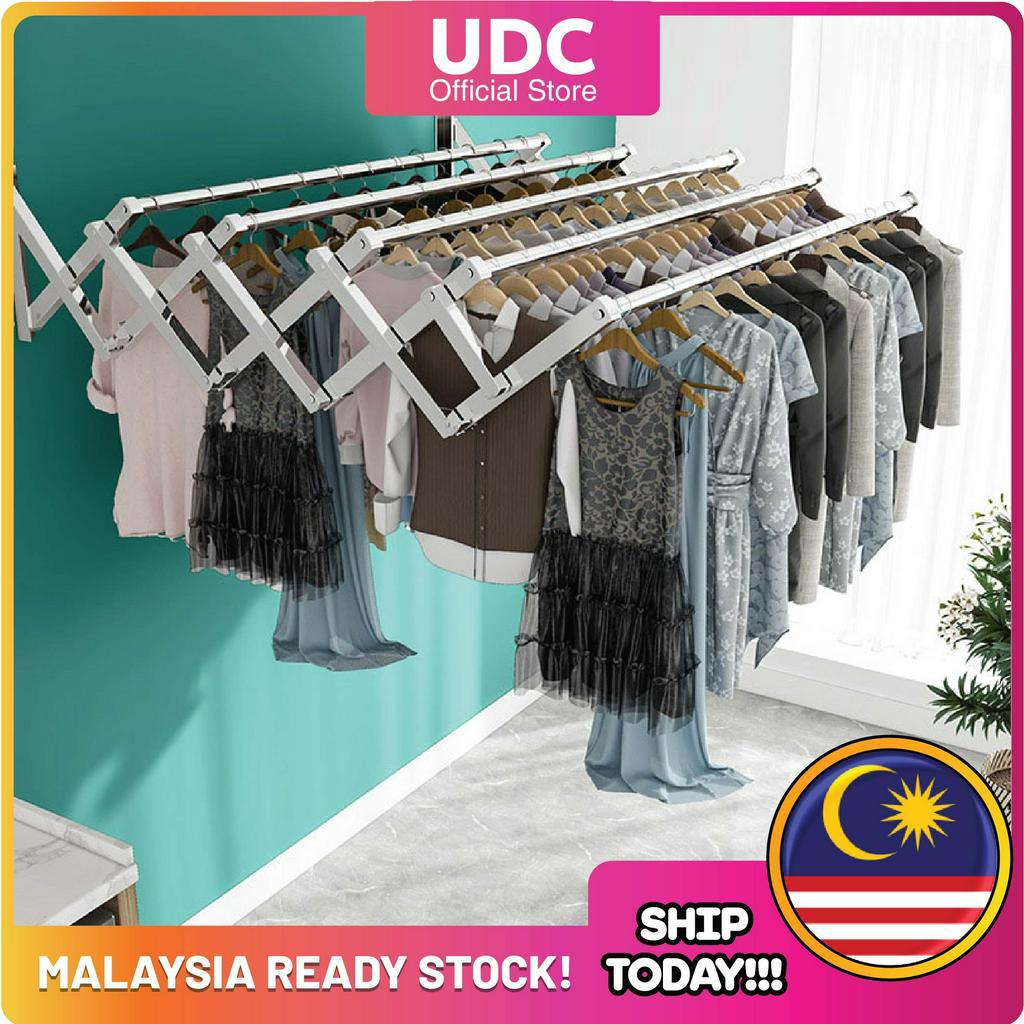 UDC 👚 3/4/5 BAR Retractable Cloth Hanger Stainless Steel Ampaian Baju ...
