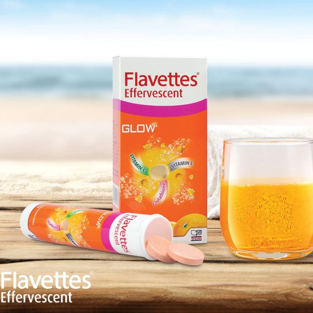 FLAVETTE GLOW VITAMIN C (original dan ready stock) 15TABLETS | Shopee ...