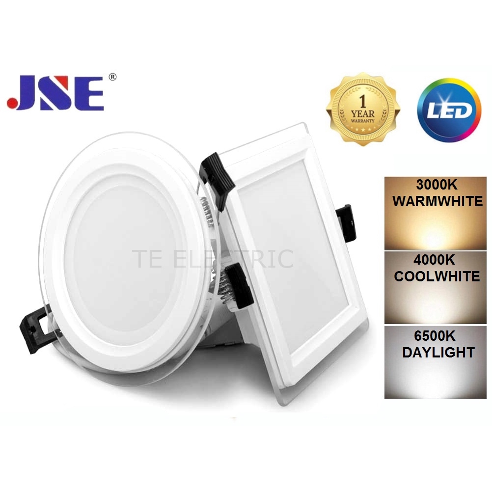 JSE 4/ 6 INCH 14W/ 20W LED GLASS PANEL DOWNLIGHT RECESSED CLIP TYPE ...